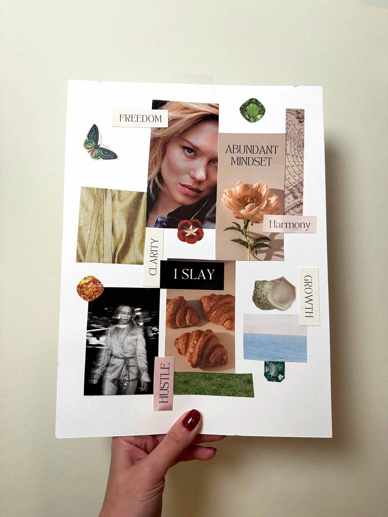 Printable Vision Board 2026 Collage Kit, Affirmations & Manifestation ...