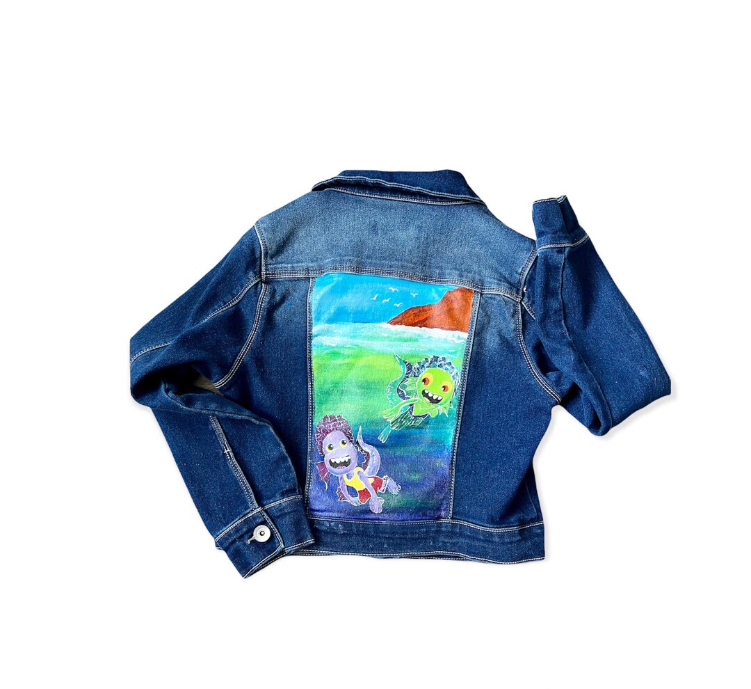 Disney's Children's 'LUCA', Hand-painted Jean Jacket - Etsy