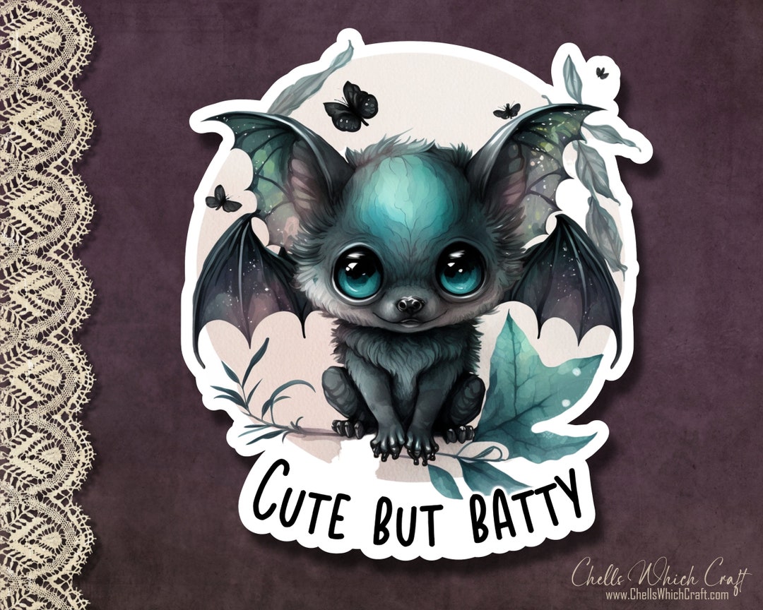 Bat Sticker, Cute but Batty, Halloween Sticker, Spooky Stickers, Pastel ...