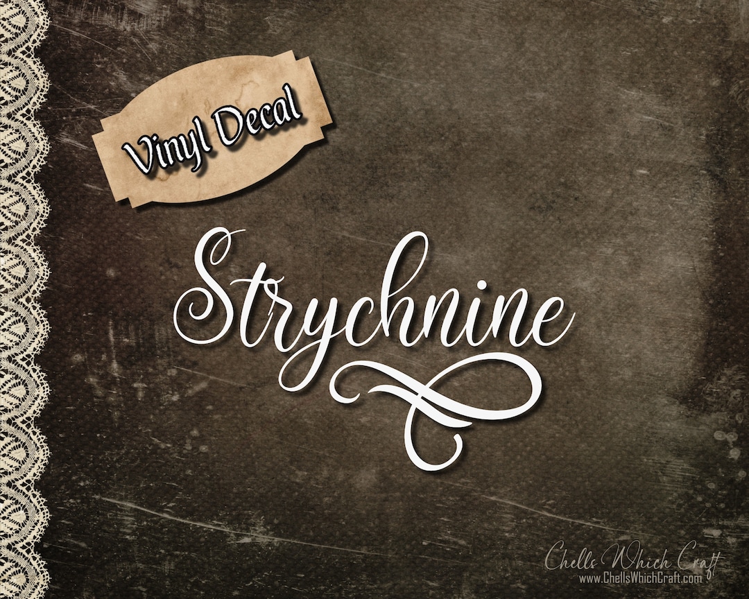 Strychnine Apothecary Label Decal, Gothic Decor, Halloween Decal ...