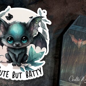 Bat Sticker, Cute but Batty, Halloween Sticker, Spooky Stickers, Pastel ...