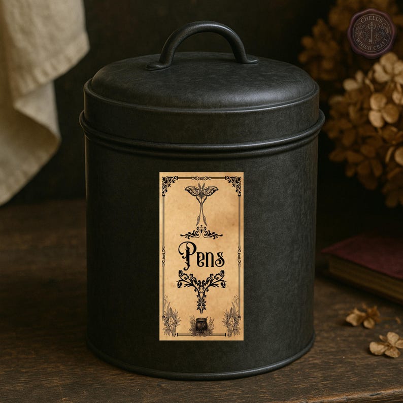 Custom Apothecary Labels, Gothic Jar Stickers for Herbs, Spices, Spell ...