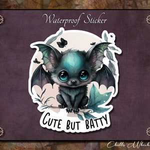 Bat Sticker, Cute but Batty, Halloween Sticker, Spooky Stickers, Pastel ...
