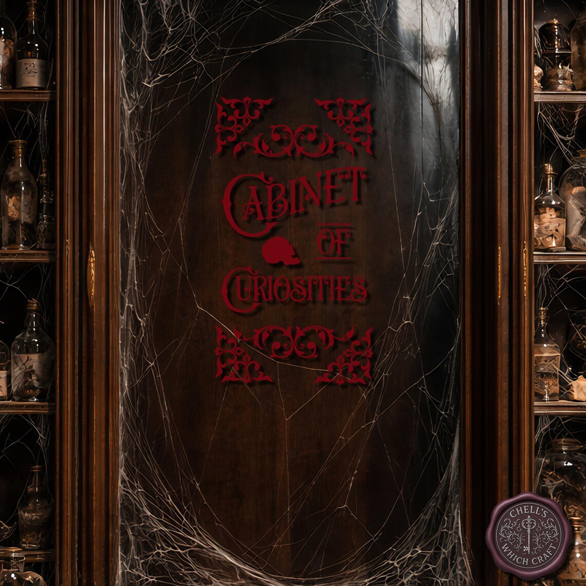 Cabinet of Curiosities Vinyl Decal, Apothecary Window Sign, Gothic Shop ...