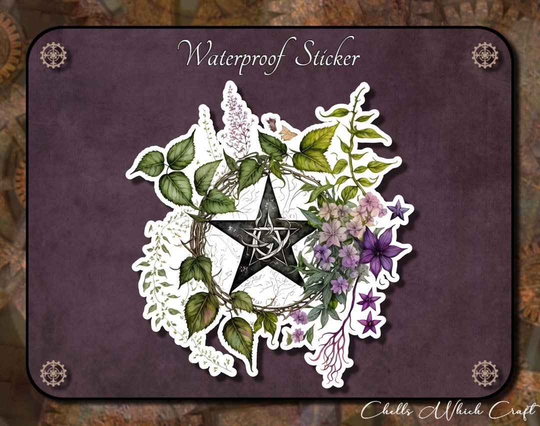Pentagram Sticker Glossy Witch Sticker Wicca Pentagram - Etsy