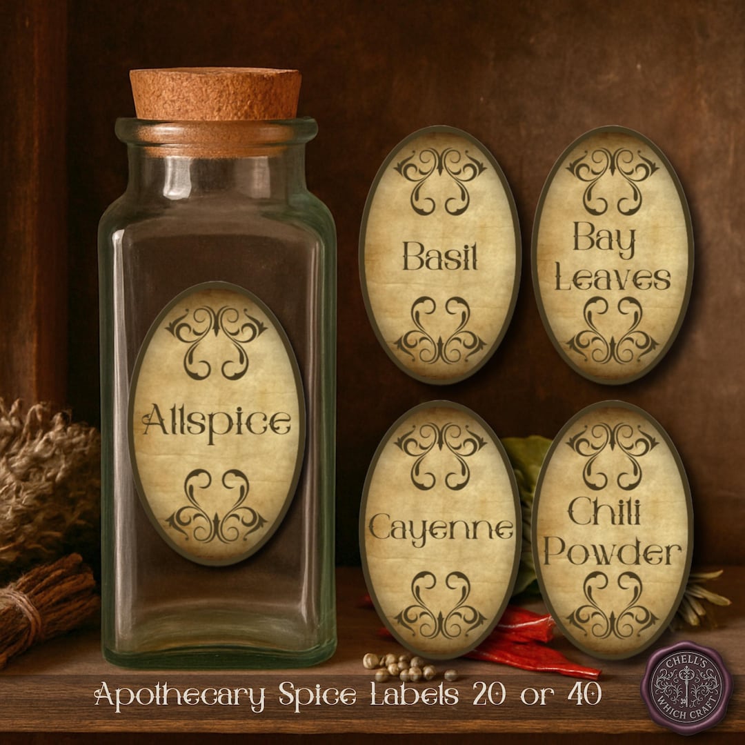 Victorian Spice Jar Labels, Apothecary Herb Label Stickers, Vintage ...