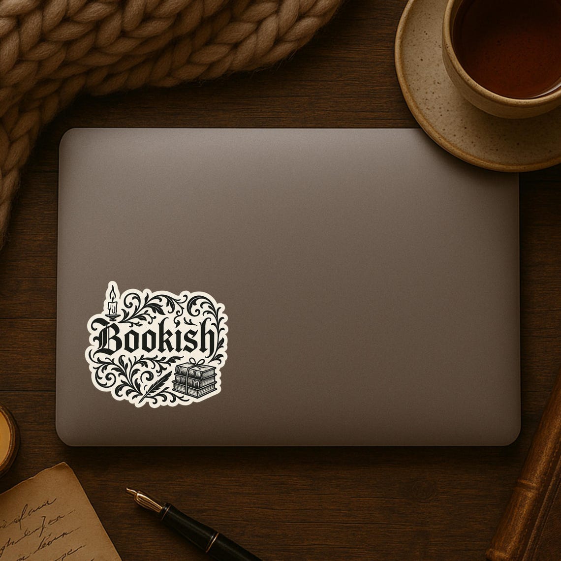 Bookish Sticker, Bibliophile Sticker, Medieval Manuscript Style, Dark ...