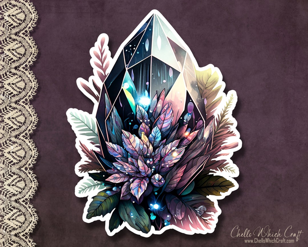 Black Crystal Sticker, Die Cut Crystal, Watercolor Dark Crystal ...