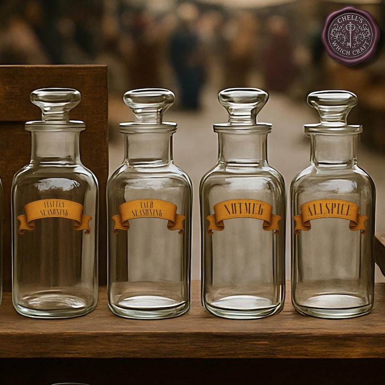 Medieval Banner Spice Labels 1.75" X .75", Gothic Apothecary Jar ...