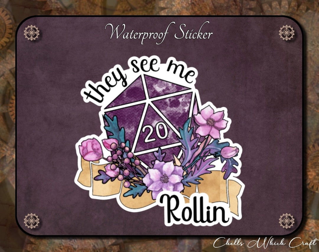 RPG Dice Sticker, Holographic Option, Dungeon Master Gift, Tabletop ...