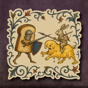 Medieval Sticker Bread Vs Butter, Funny Knight & Bunny Battle ...