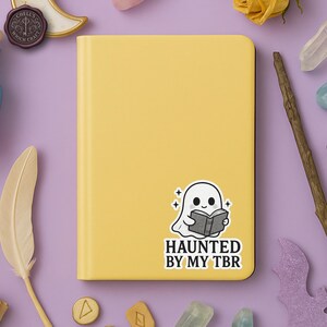 Cute Ghost Book Sticker, Haunted by My TBR Sticker, Bookish Halloween ...