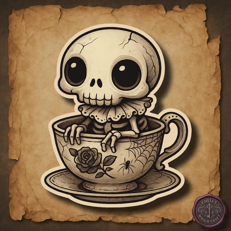 Skull Tea Cup - Etsy