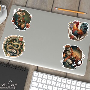 Chinese Zodiac Stickers, Year of the Rabbit, Holographic Option, Dog ...