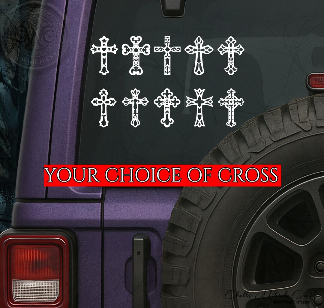 Vinyl Cross Sticker, Religious Gothic Decal, Pick Your Favorite Design ...