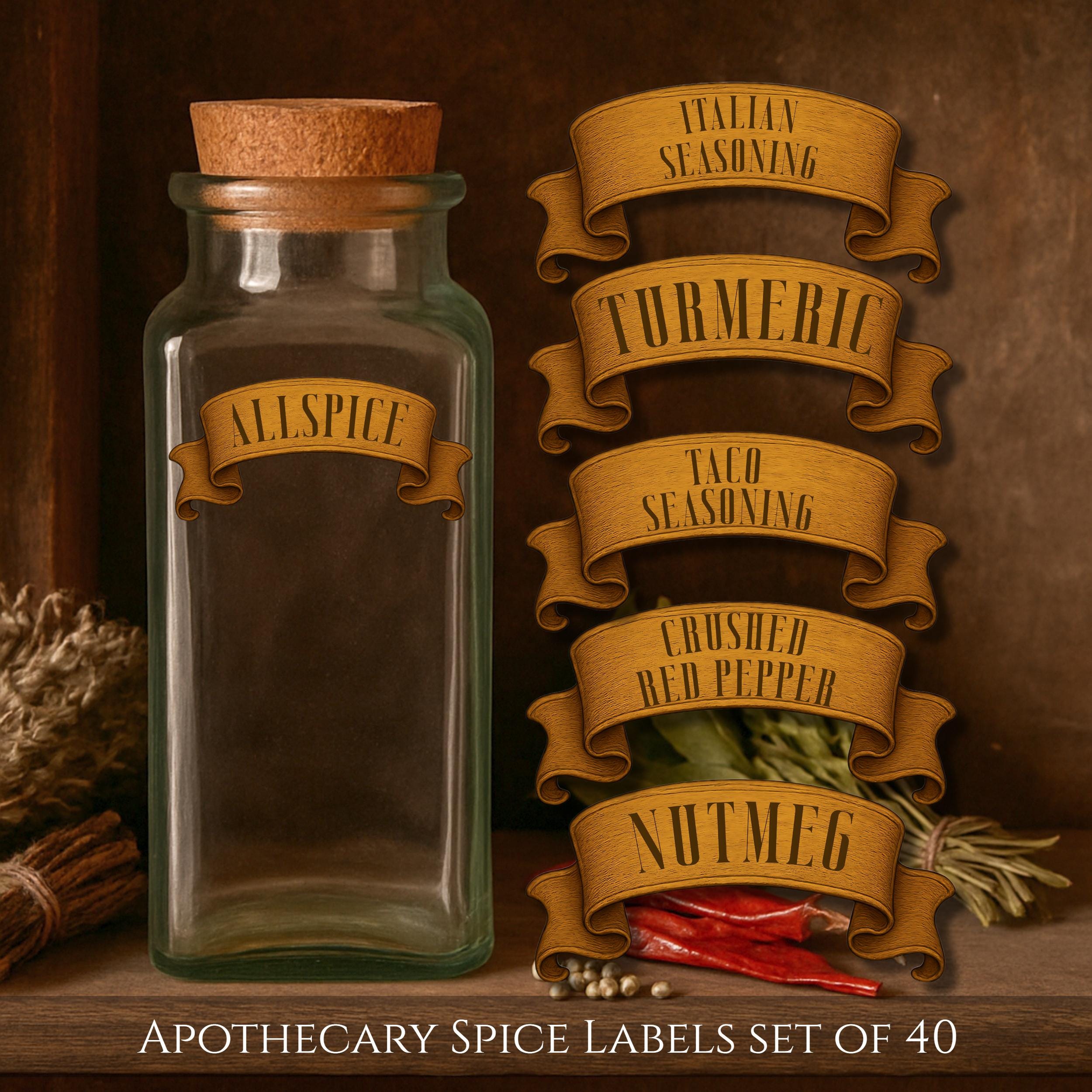 Medieval Banner Spice Labels 1.75" X .75", Gothic Apothecary Jar ...
