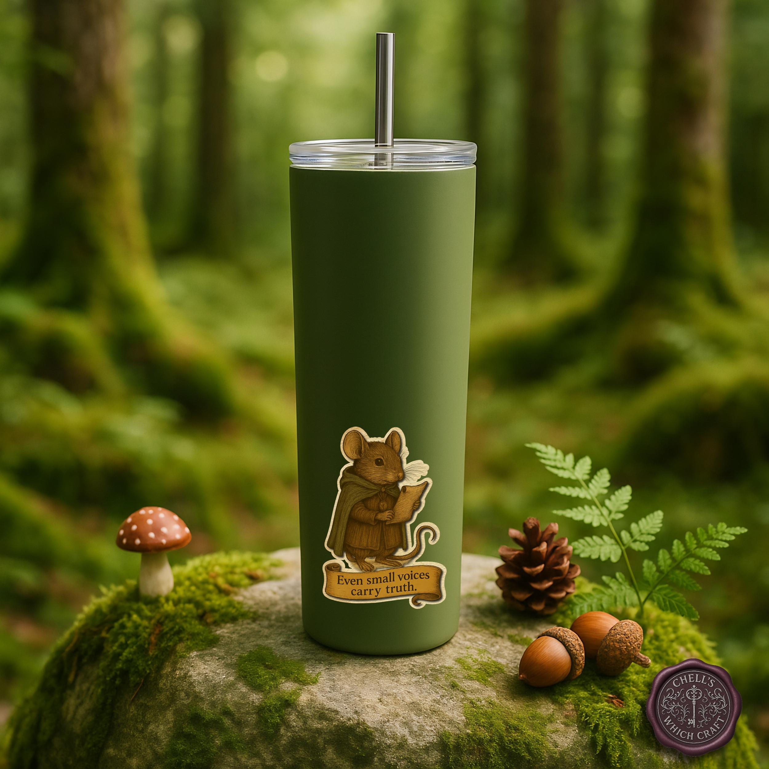 Mouse Cloaked Forest Sticker, Inspirational Small Voice Quote, Gothic ...