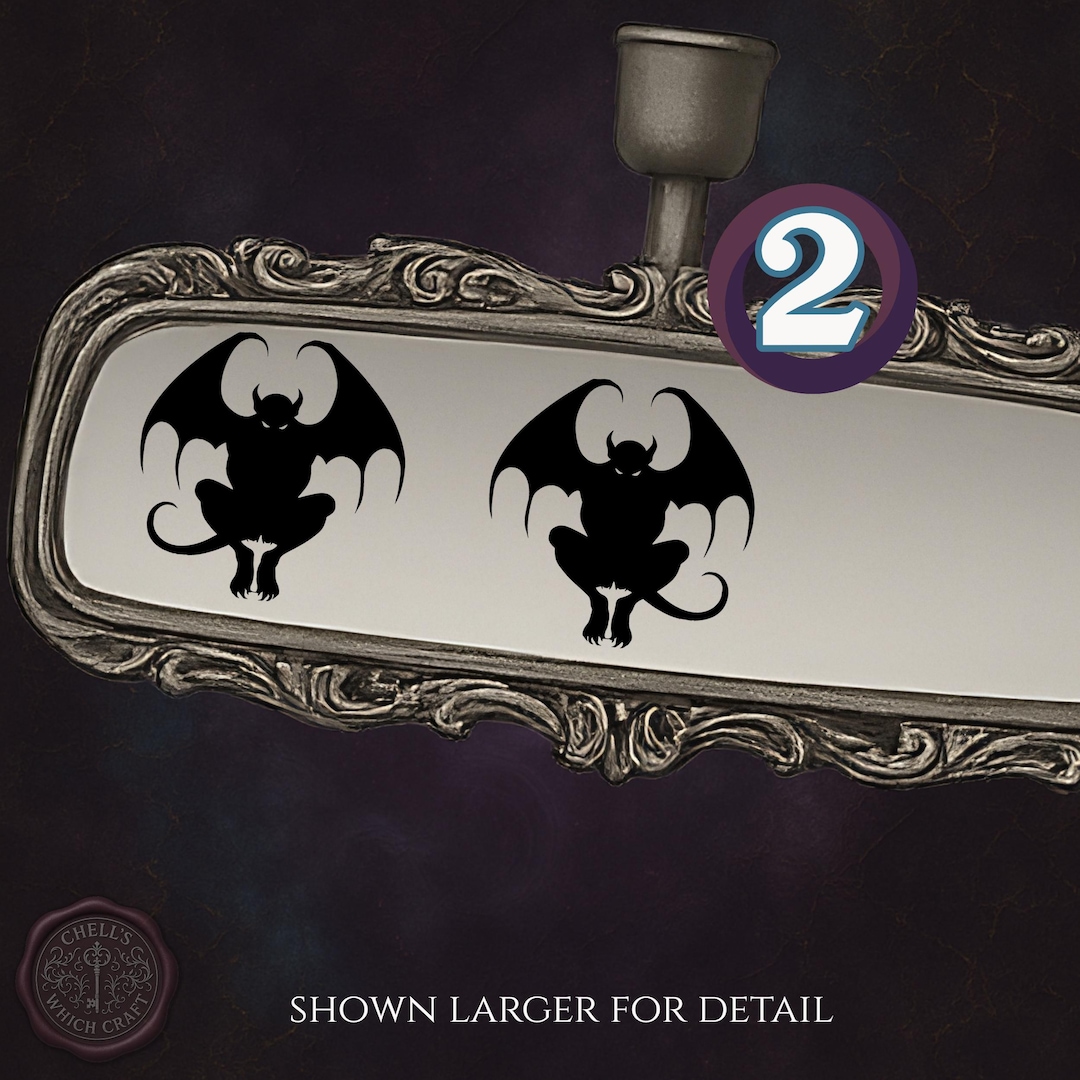 Gargoyle Vinyl Decal Set (2-pack), Gothic Rearview Mirror Stickers ...
