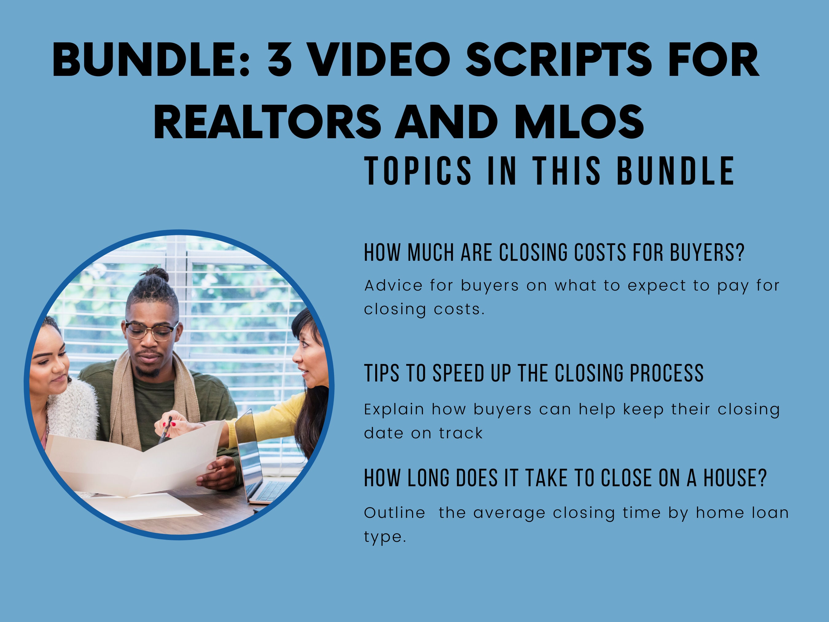 3 Video Scripts BUNDLE | Closing Process Topics | Mortgage Real Estate ...