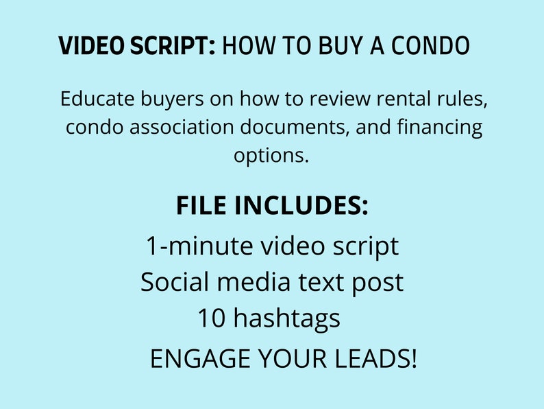 1-minute Video Script for Real Estate Agents on Ig/tiktok: How to Buy a ...