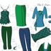 Build Your Own Set Instant Download Paper Doll Wardrobe Blue and Green ...