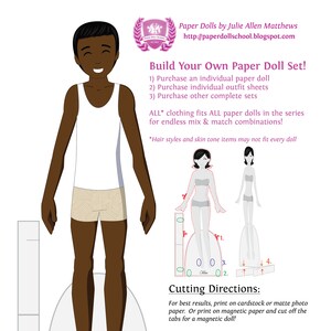 Build Your Own Set Instant Download Paper Doll Male Dark - Etsy