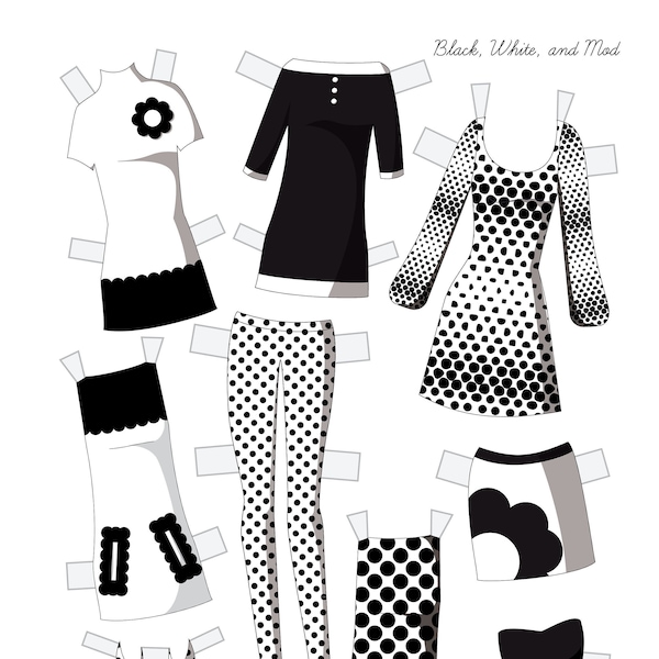 Mod Paper Dolls - Etsy