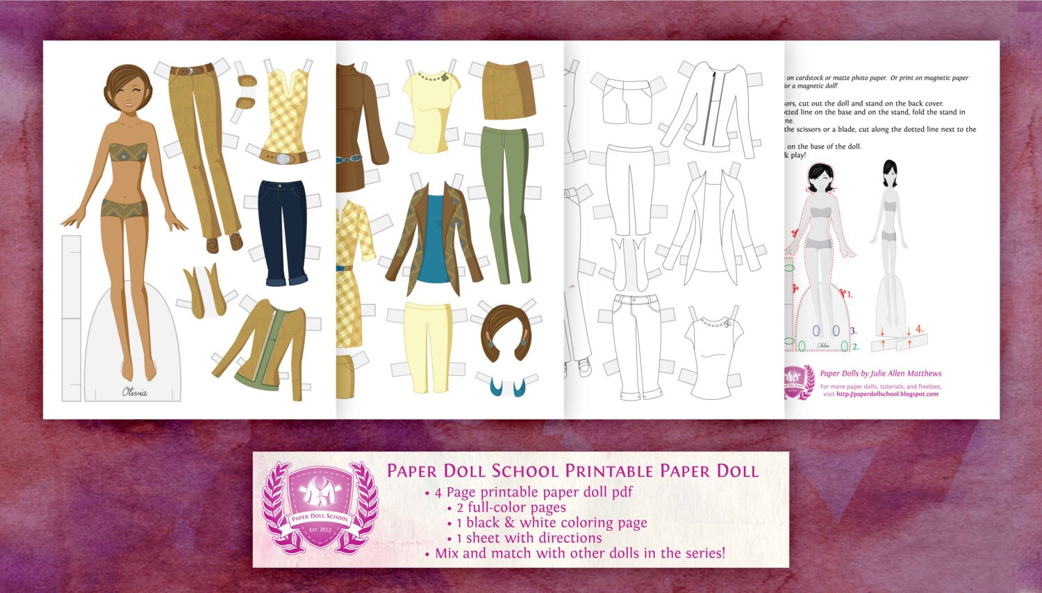 Olivia Instant Download Paper Doll - Etsy