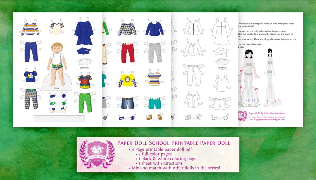 Noah Instant Download Toddler Graduation Paper Doll - Etsy