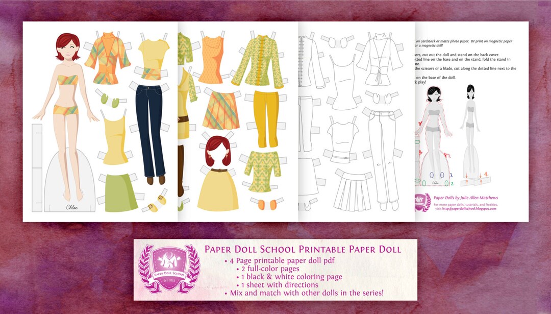 Chloe Instant Download Paper Doll - Etsy