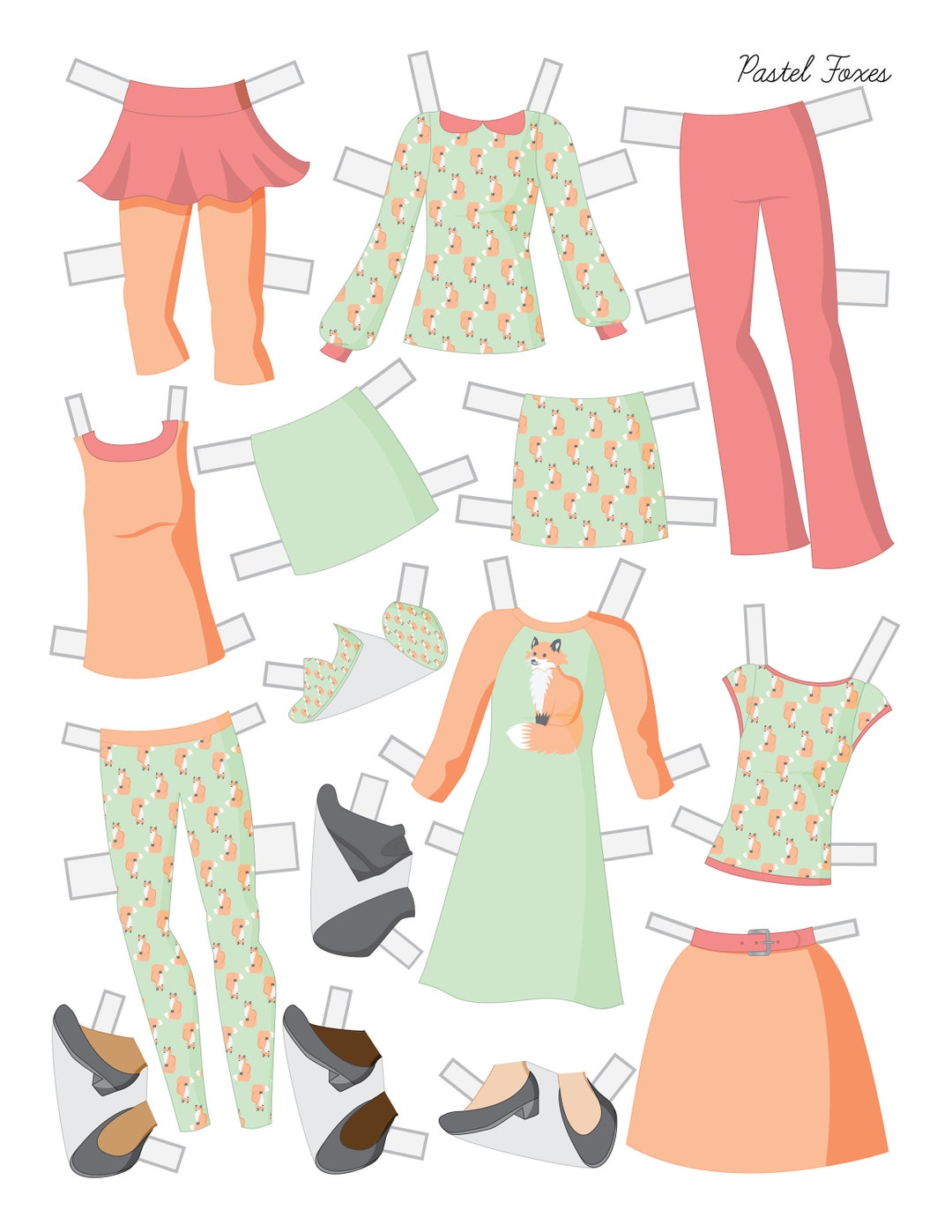 Build Your Own Set Instant Download Tween Paper Doll Wardrobe Pastel ...