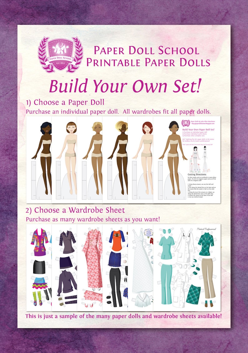 Build Your Own Set Instant Download Paper Doll Wardrobe Summer Fun ...