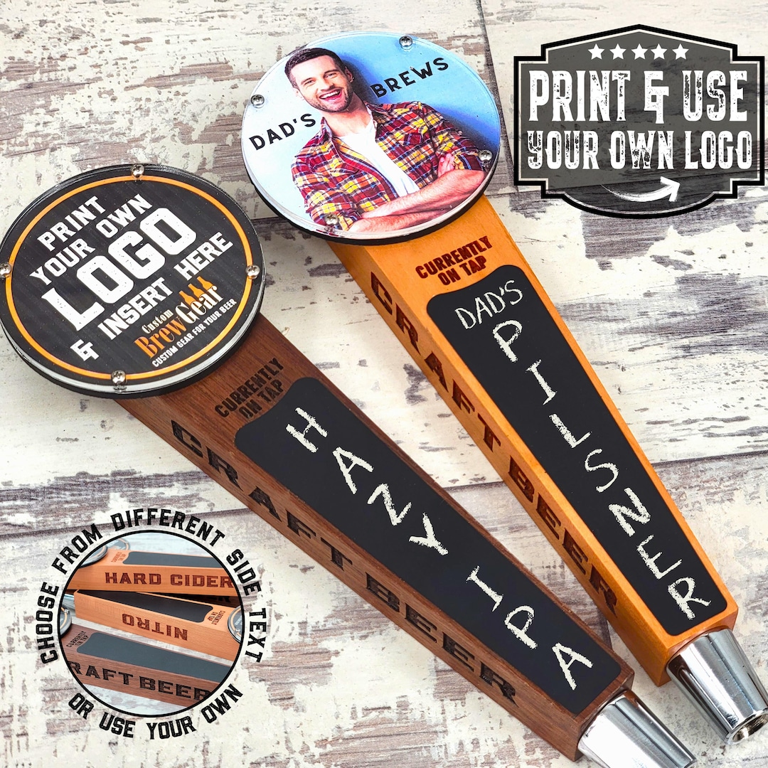 Beer Tap Handle With Changeable Logo & Chalkboard - Customize Your ...