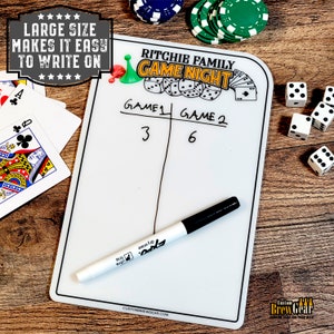 Personalized Dry Erase Score Sheet, Family Game Night Score Card - Etsy