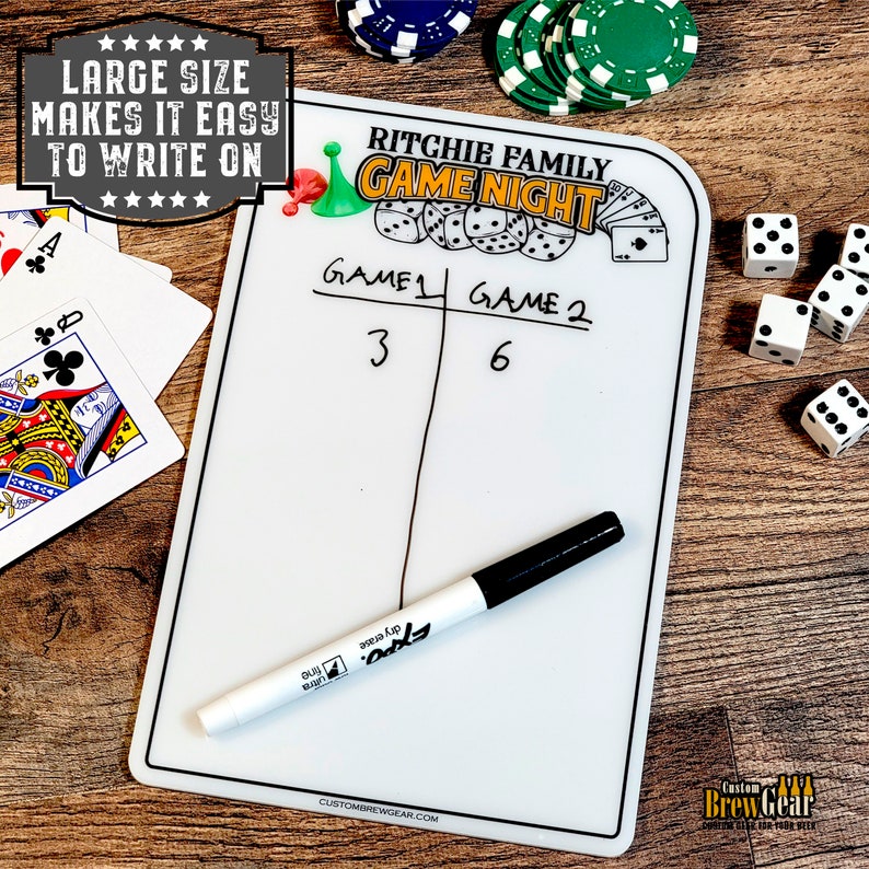 Personalized Dry Erase Score Sheet, Family Game Night Score Card - Etsy