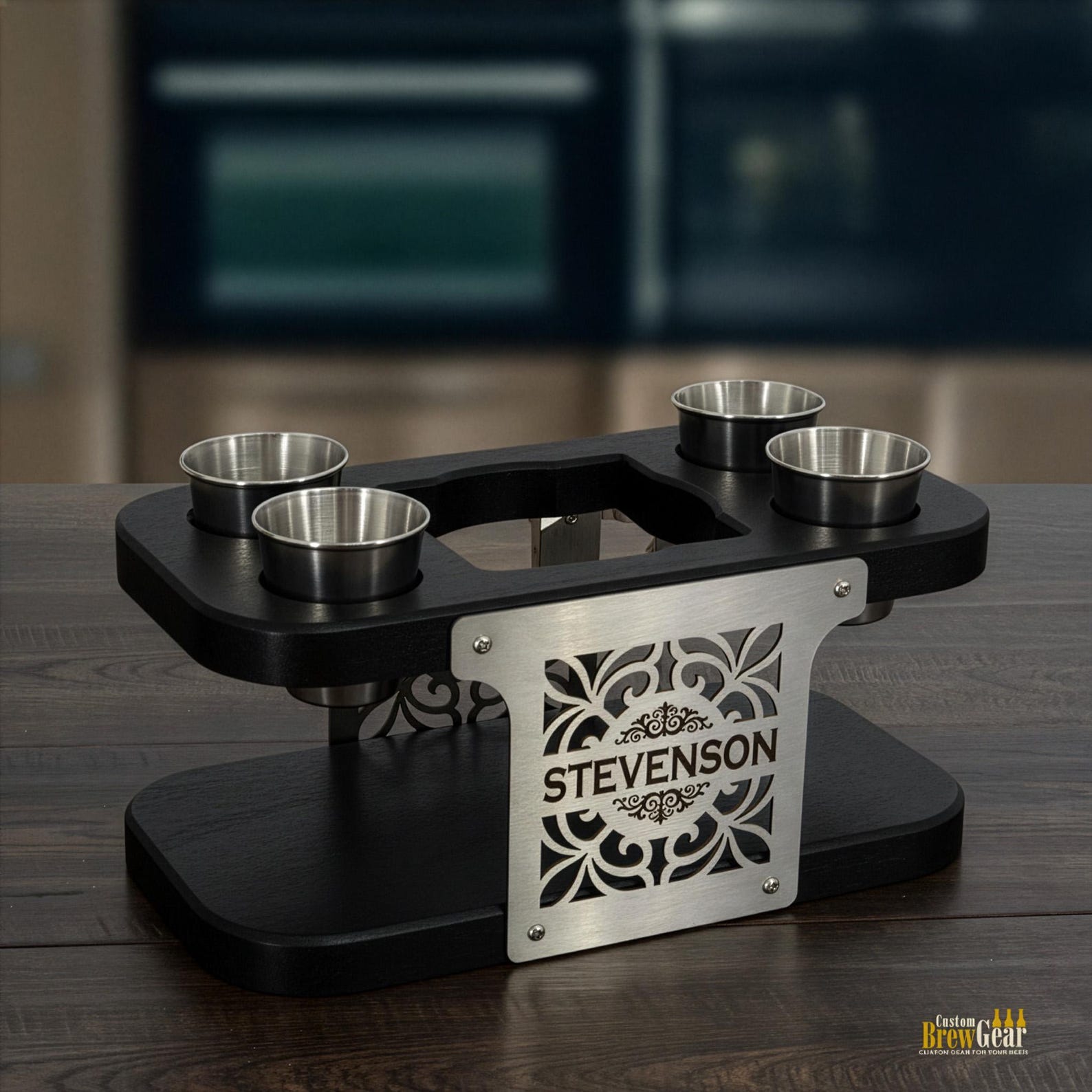 Personalized Whiskey or Tequila Bottle & Shot Glass Stand - Etsy