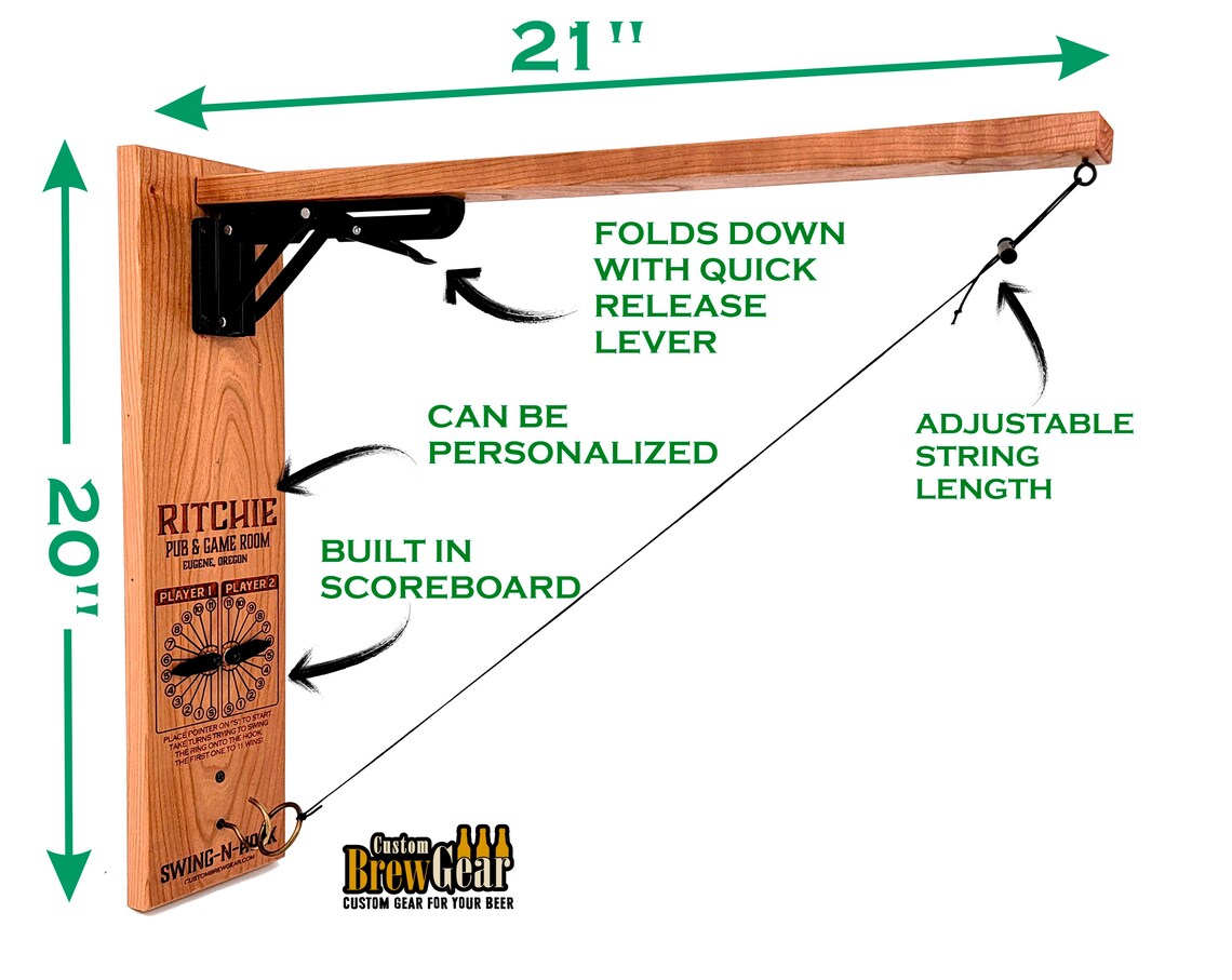 Folding Wall Mount Ring and Hook Game-solid Cherry Edition - Etsy