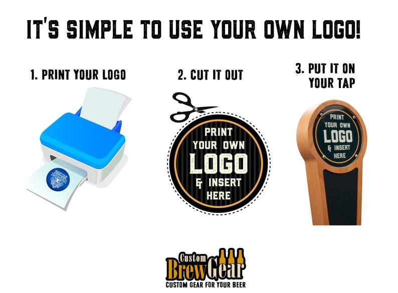 Beer Tap Handle With Changeable Logo & Chalkboard Insert- Customize ...