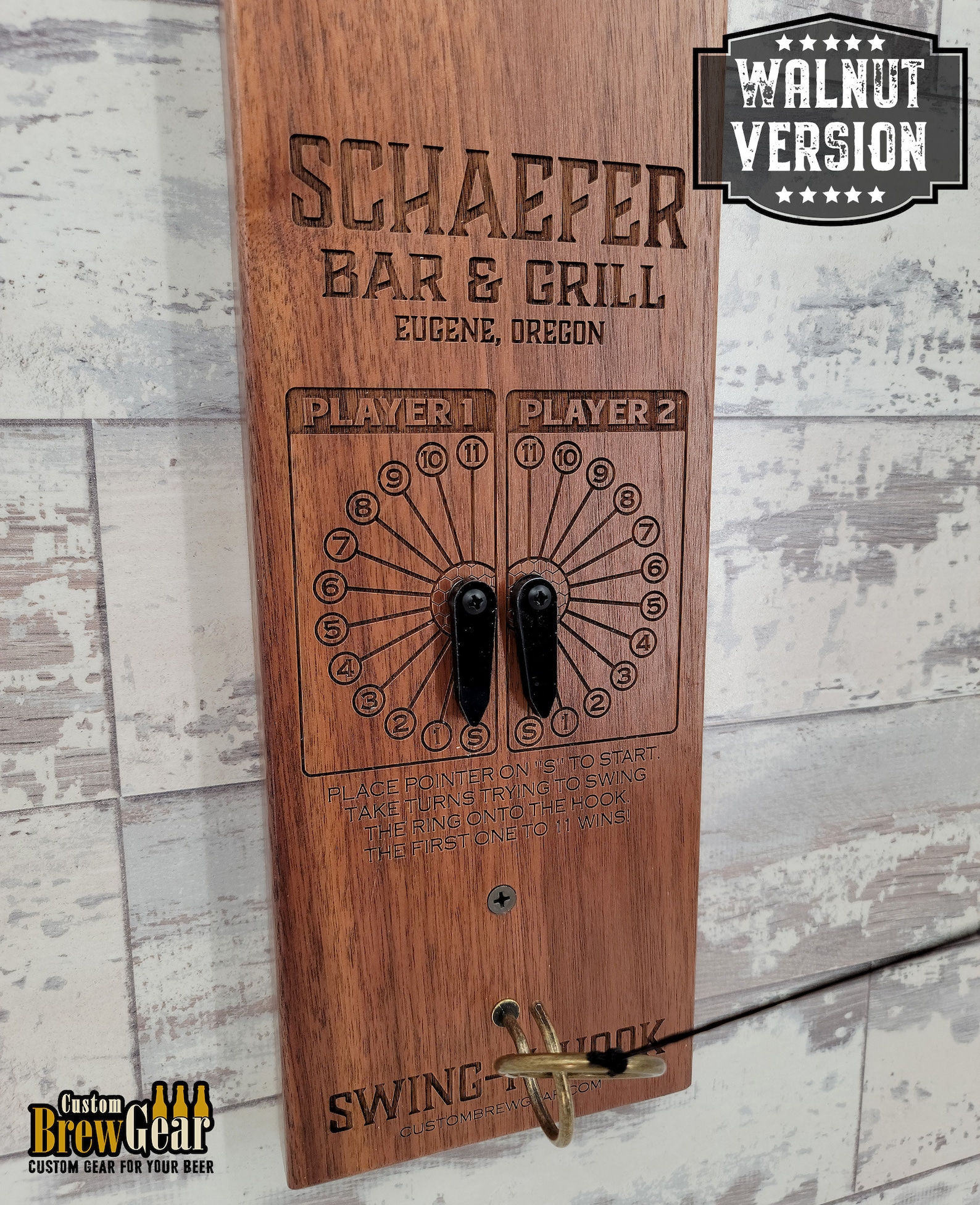 Folding Wall Mount Ring and Hook Game-solid Cherry or Walnut - Etsy