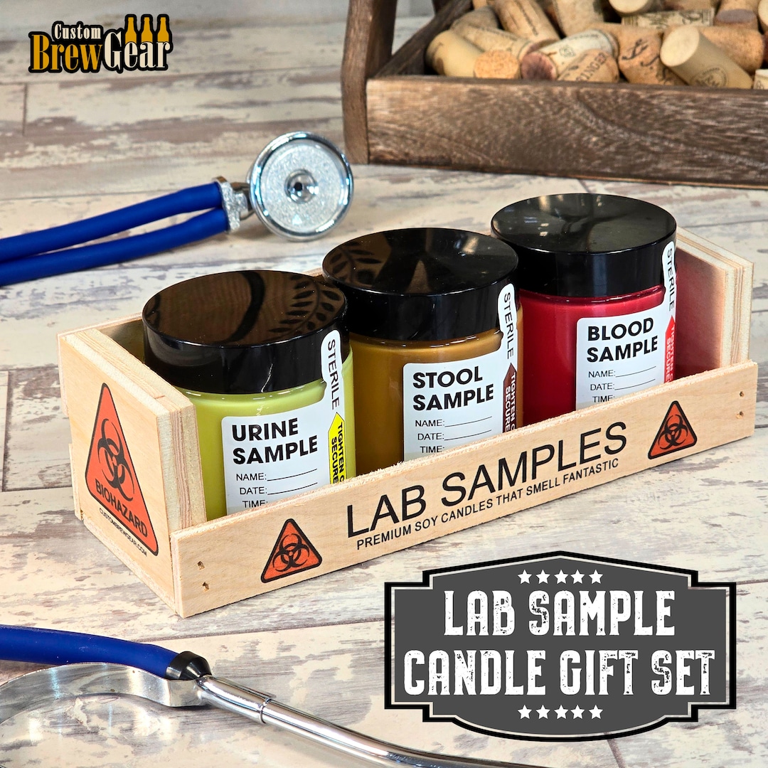 Medical Lab Sample Candles, Stool Sample, Urine Sample, Blood Sample ...