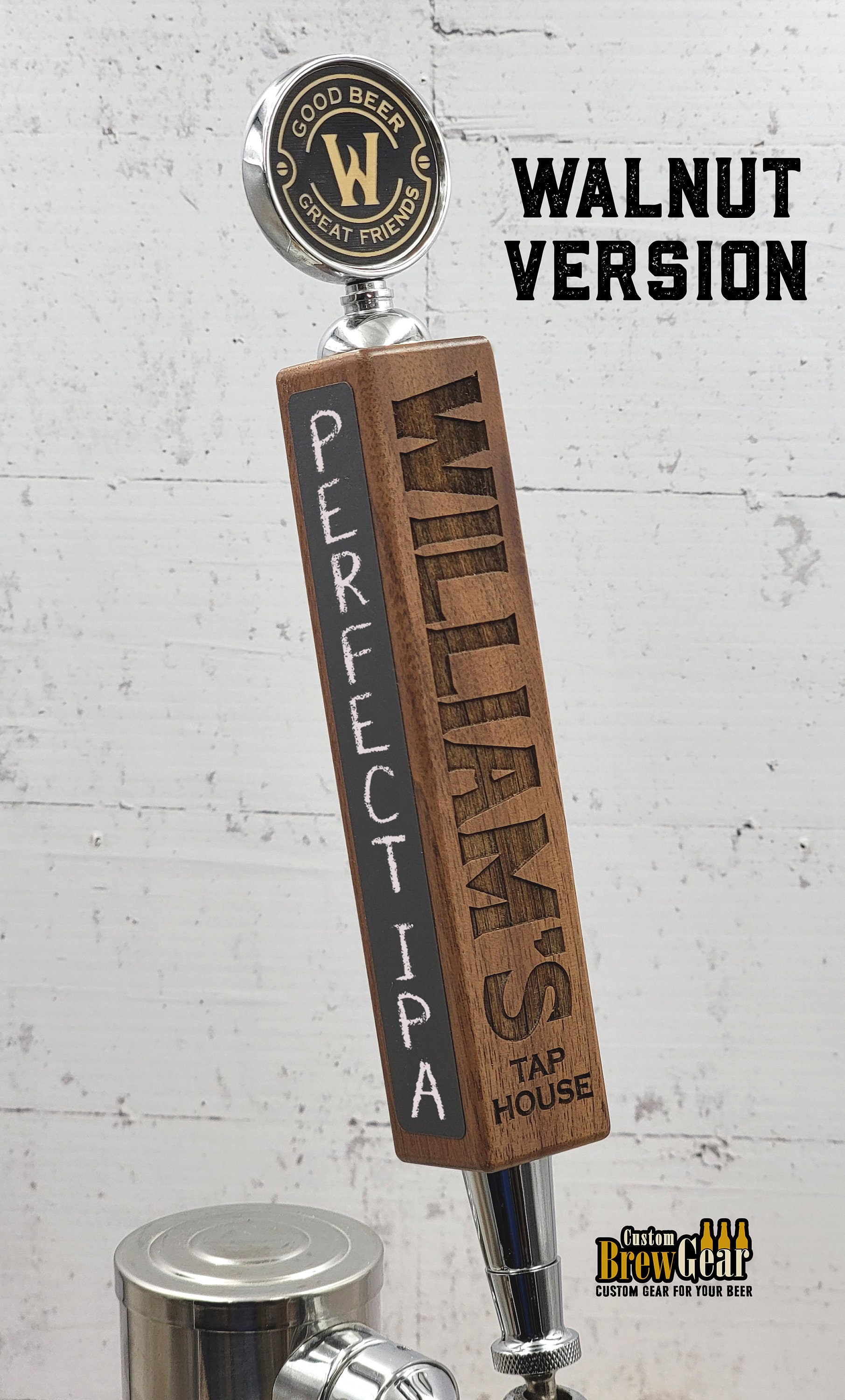 Custom Beer Tap Handle With Topper-laser Engraved With Chalkboard ...