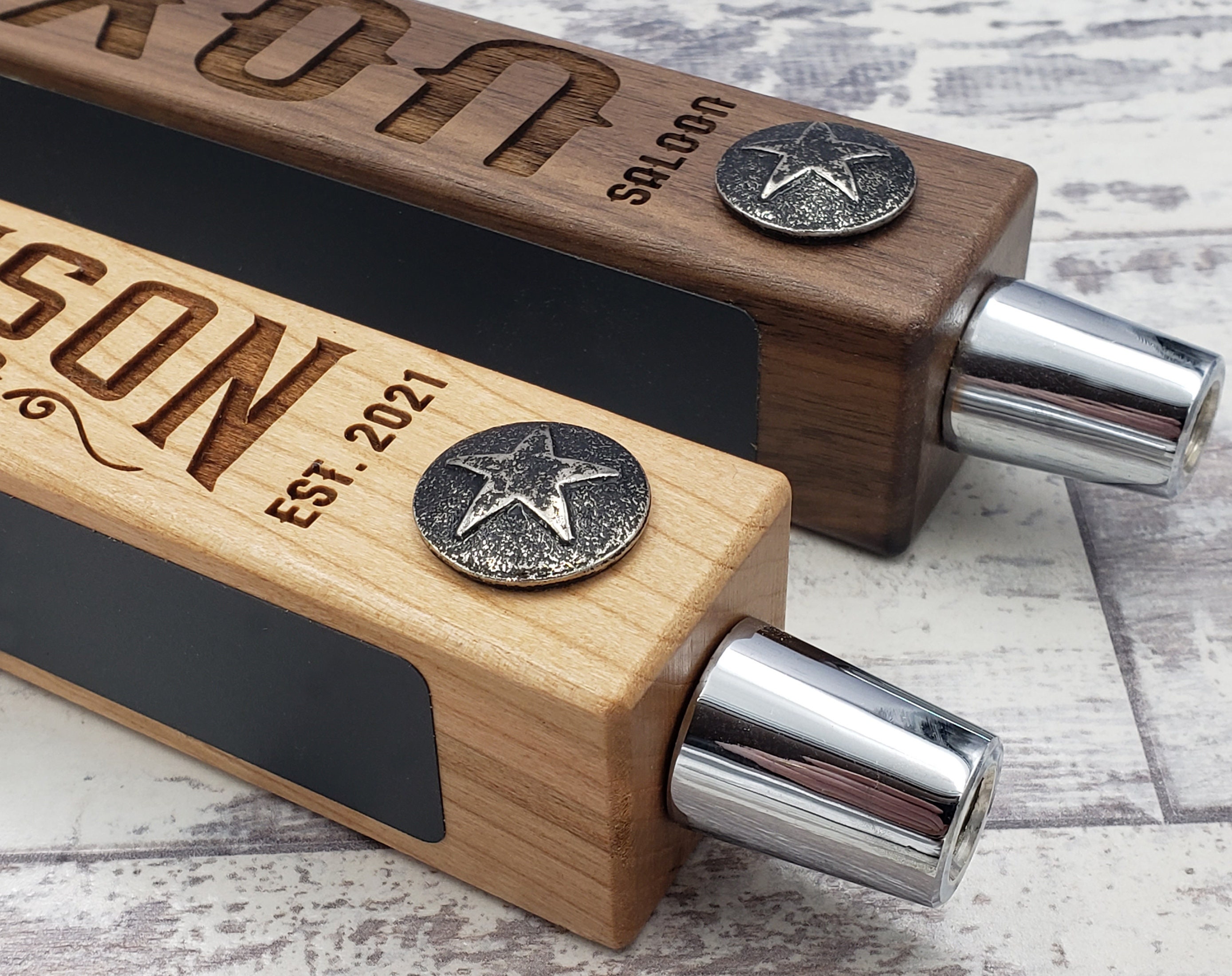 Custom Beer Tap Handle-laser Engraved With Chalkboard - Star Edition ...