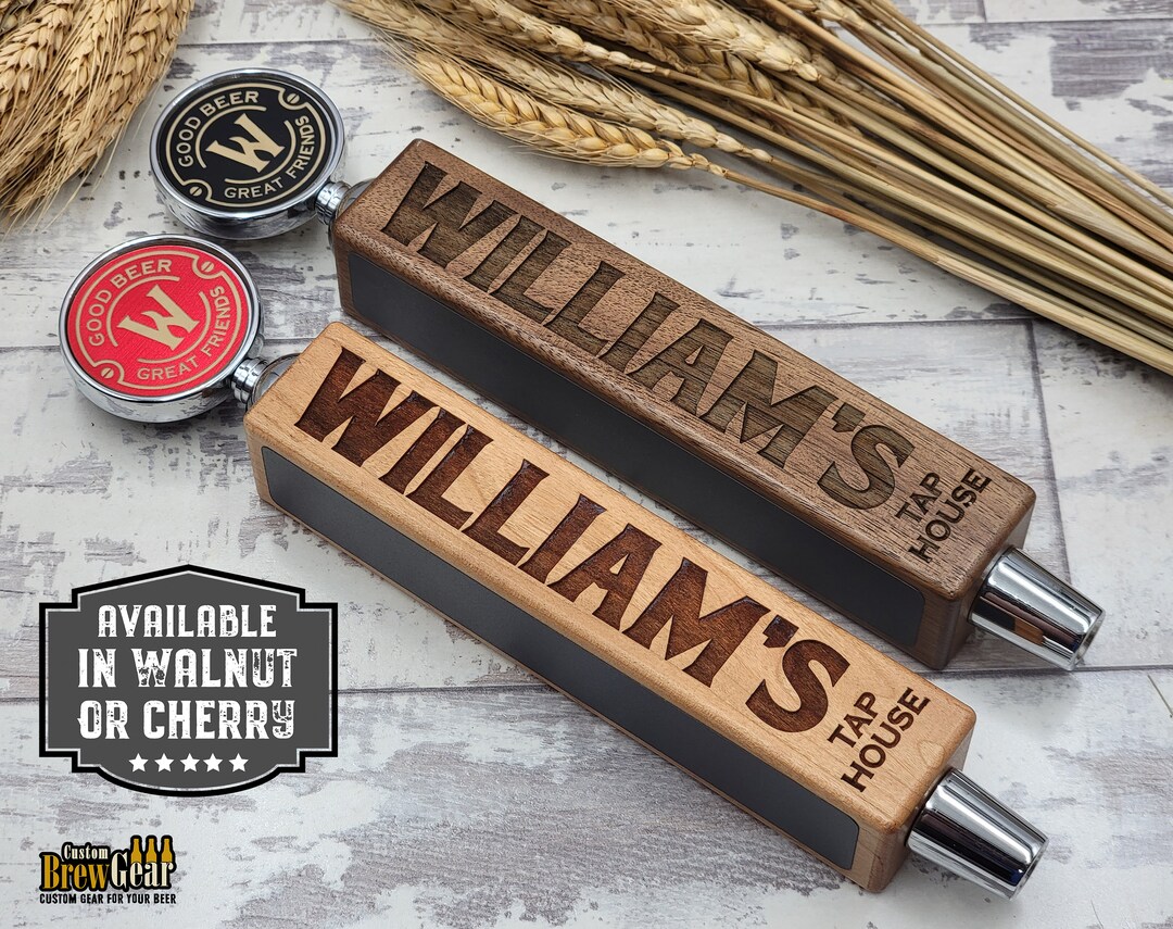 Custom Beer Tap Handle With Topper-laser Engraved With Chalkboard ...