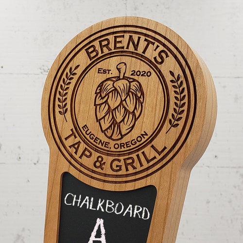 Walnut Custom Beer Tap Handle With Chalkboard Insert Hop - Etsy
