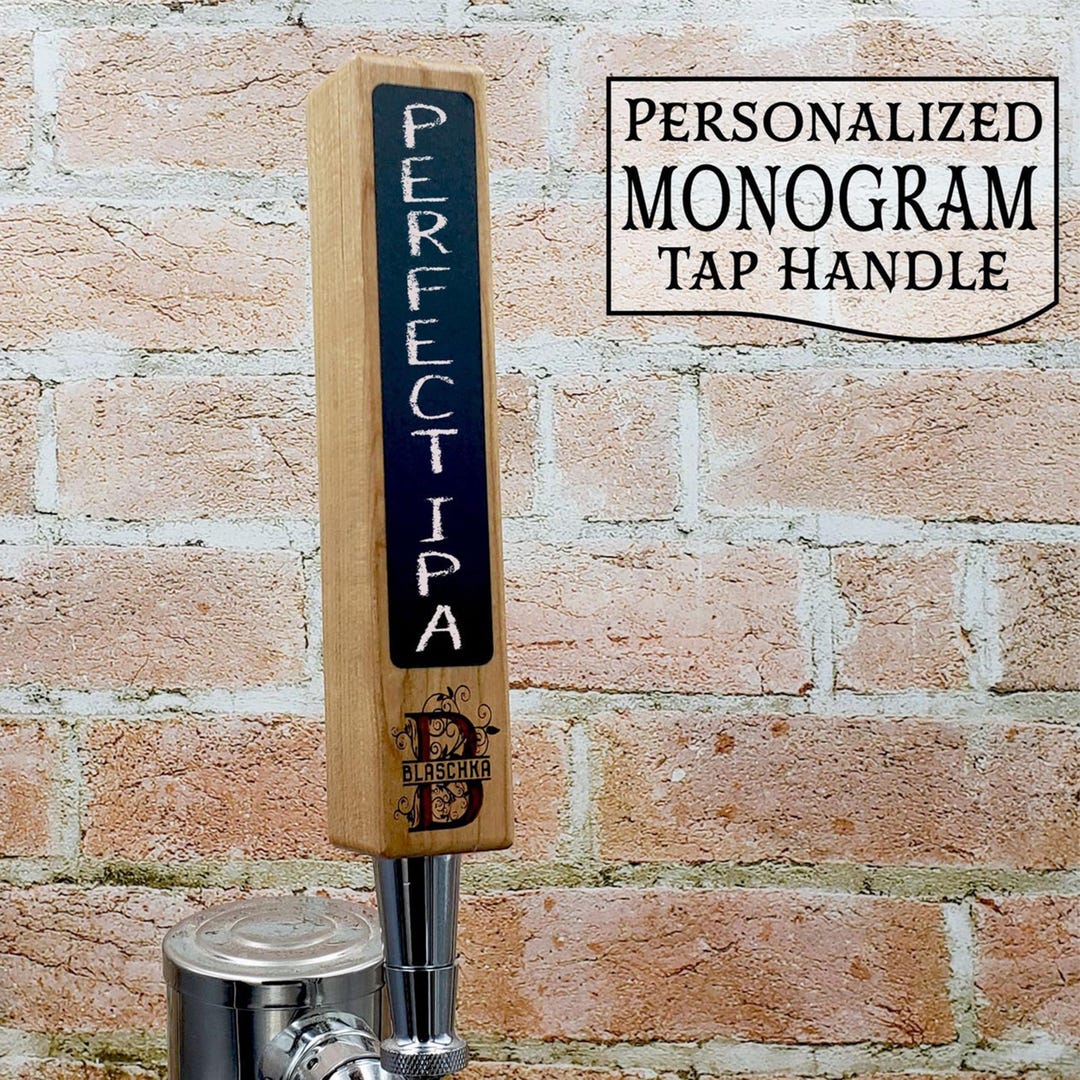 Custom Monogram Beer Tap Handle-laser Engraved With Chalkboard ...