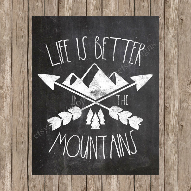 Life is Better in the Mountains Printable Wall Art - Etsy