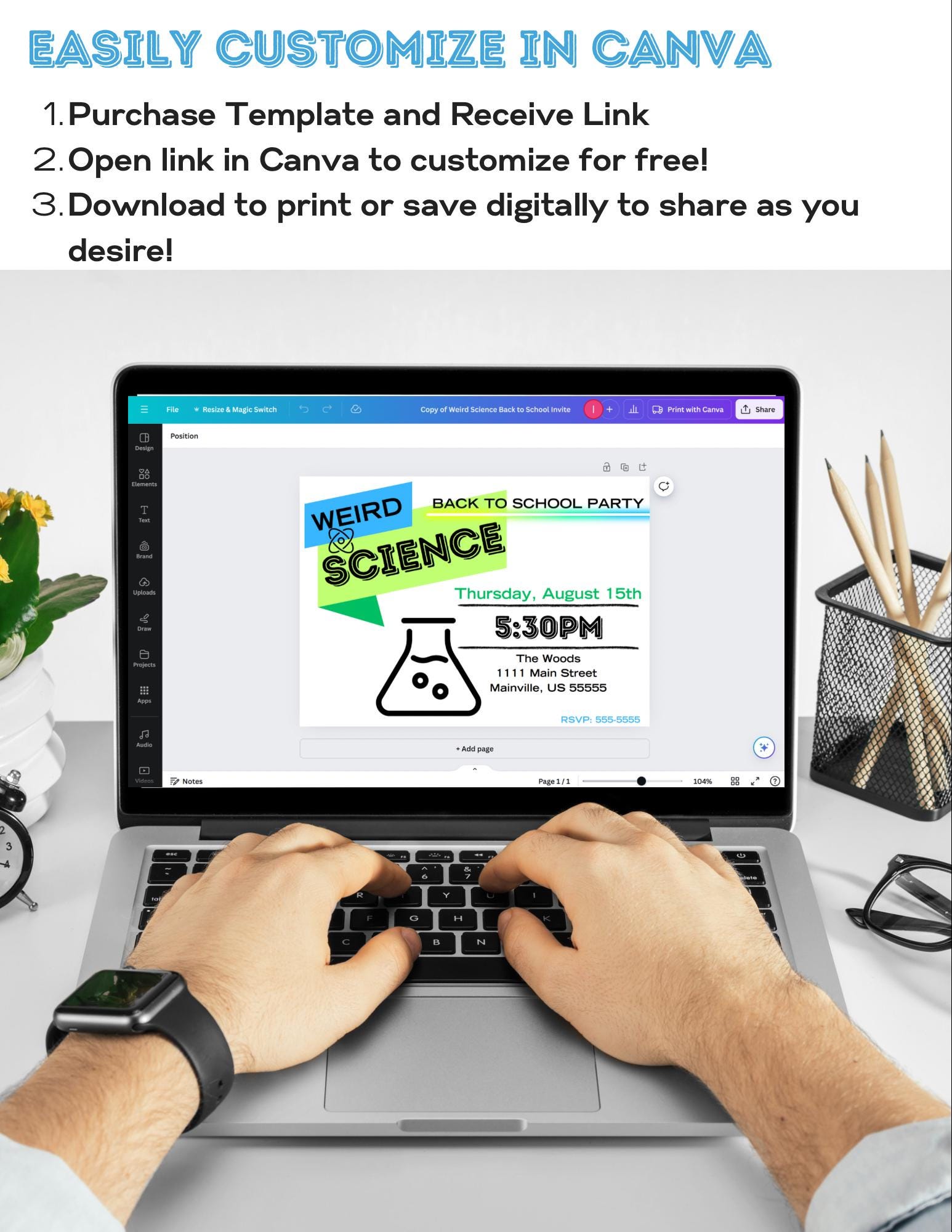 Customizable Canva Template for a Back to School Party - Girlfriends ...