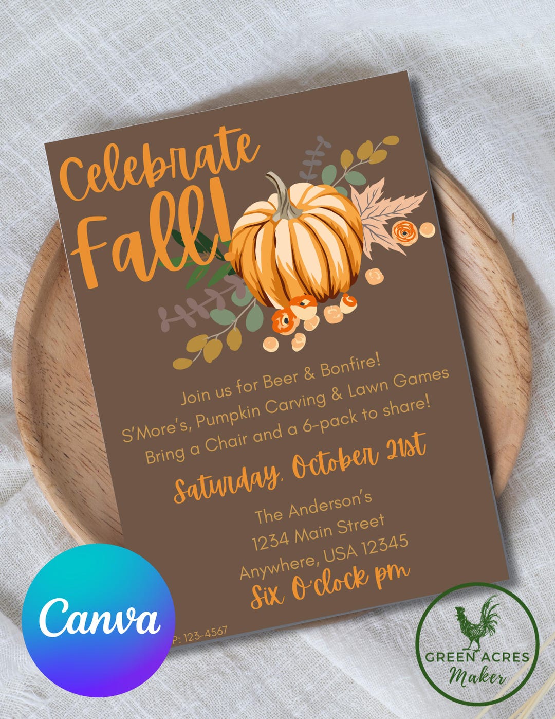 Customizable Fall Party Invitation - Celebrate Fall! Customize This ...