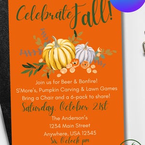 Customizable Fall Party Invitation - Celebrate Fall! Customize This ...