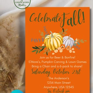 Customizable Fall Party Invitation - Celebrate Fall! Customize This ...